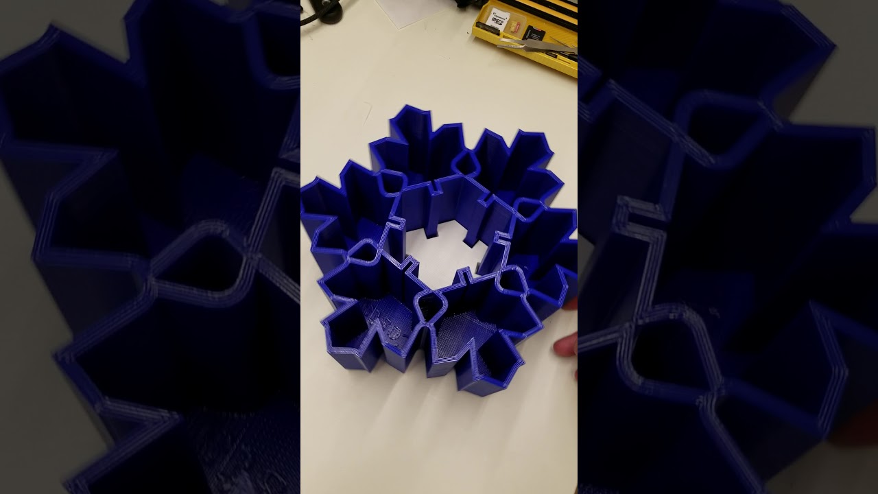 3d printed maple leaf rotating pencil holder - YouTube