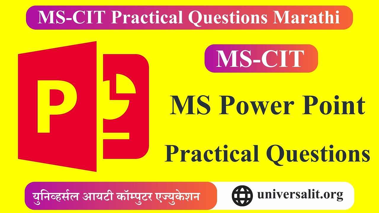 MSCIT Microsoft Power Point Practical Question -Marathi | MS Power ...