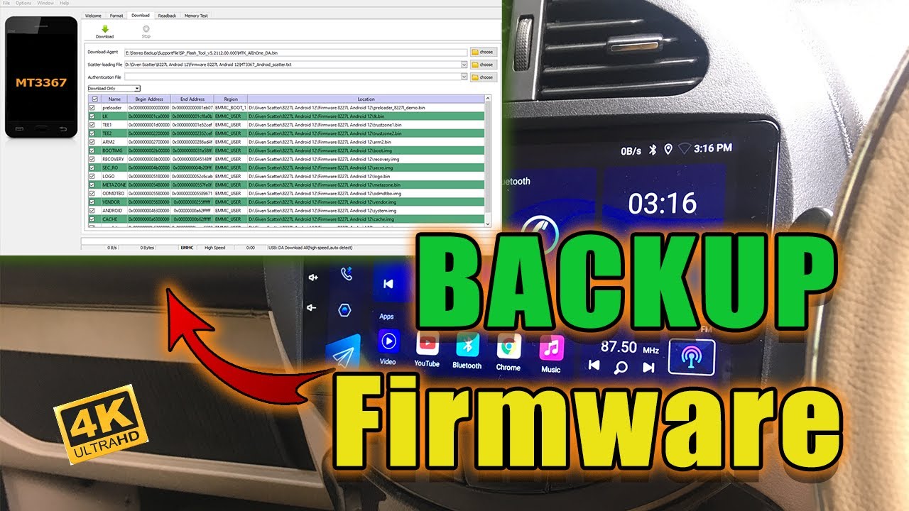 Car Stereo FIRMWARE with SP flash tool and WWR MTK Software - YouTube