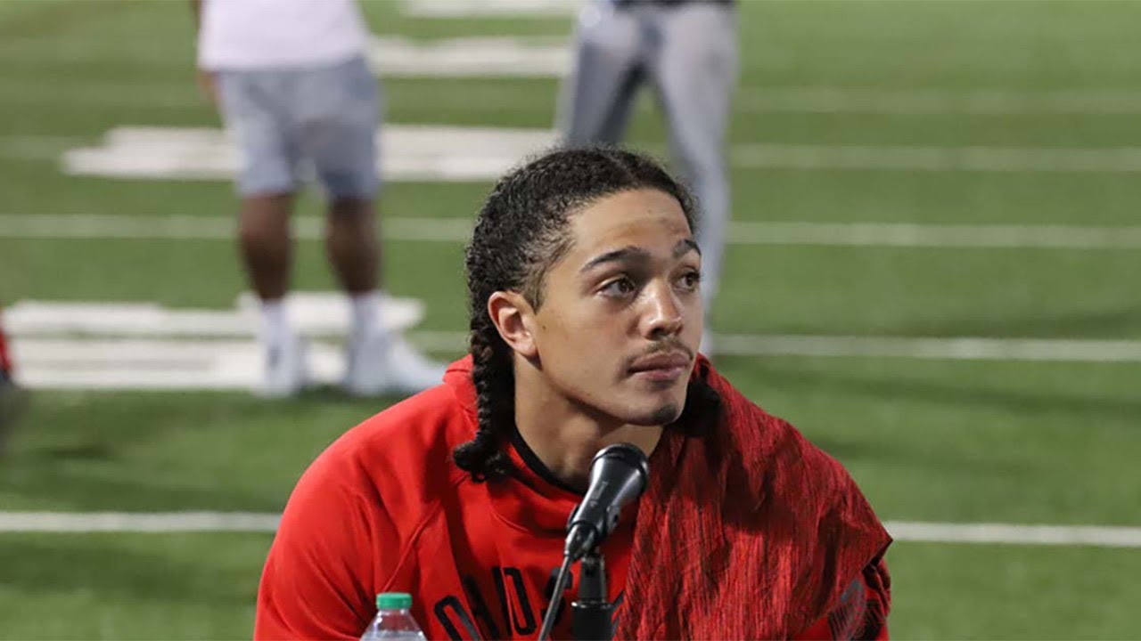 Jayden Ballard: Ohio State wide receiver speaks with the media - YouTube