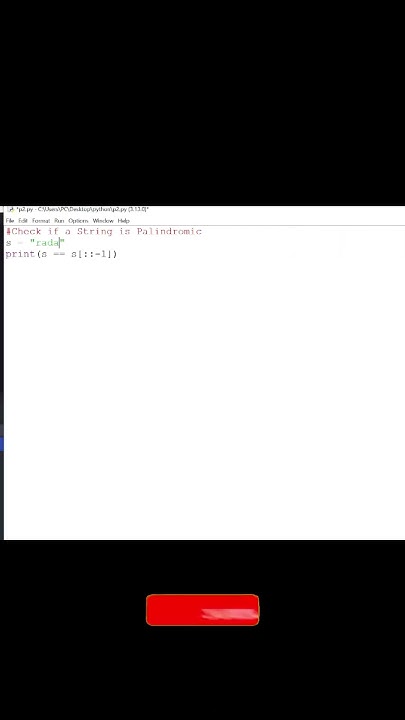 Check If A String Is Palindromic In Python Python Coding Programming