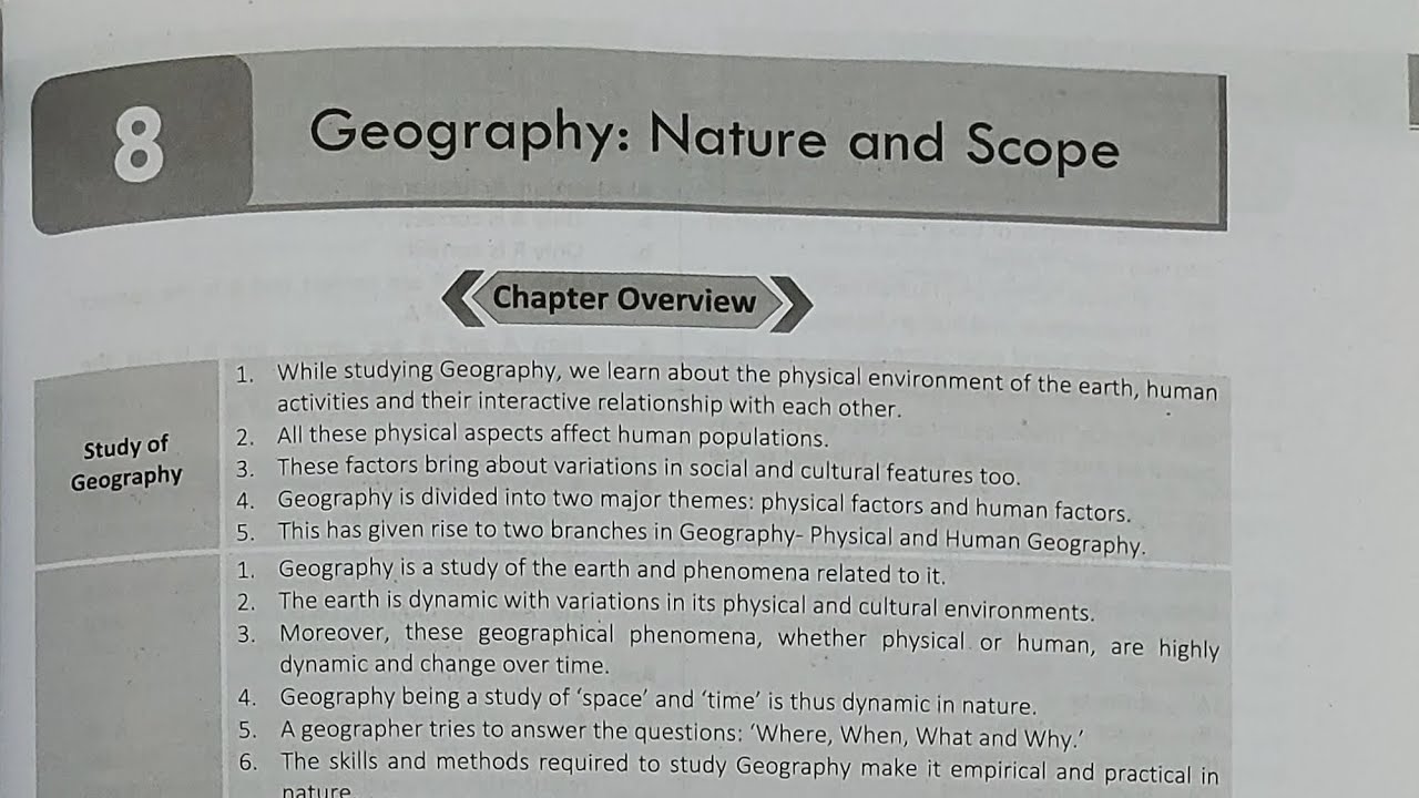 Geography digest Lesson-8 Geography: Nature and Scope 12th Science MH ...