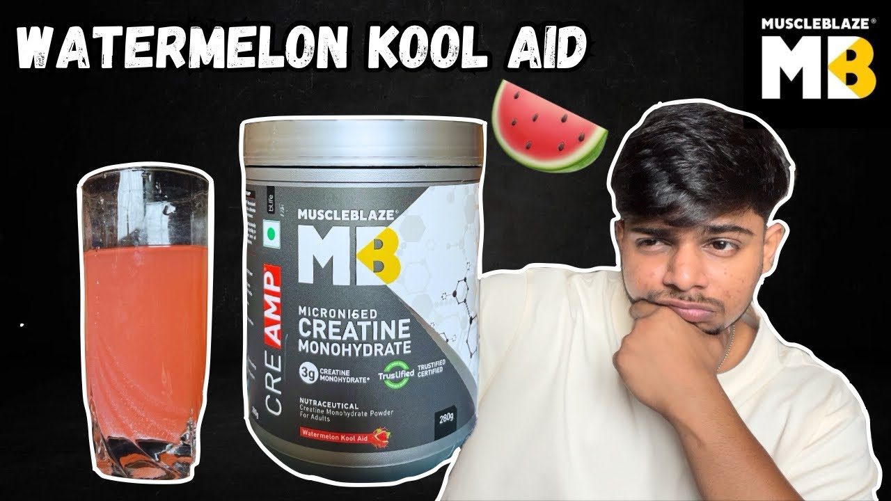Muscleblaze Creatine Monohydrate CreAmp Watermelon Kool Aid 🍉 | HONEST REVIEW - YouTube