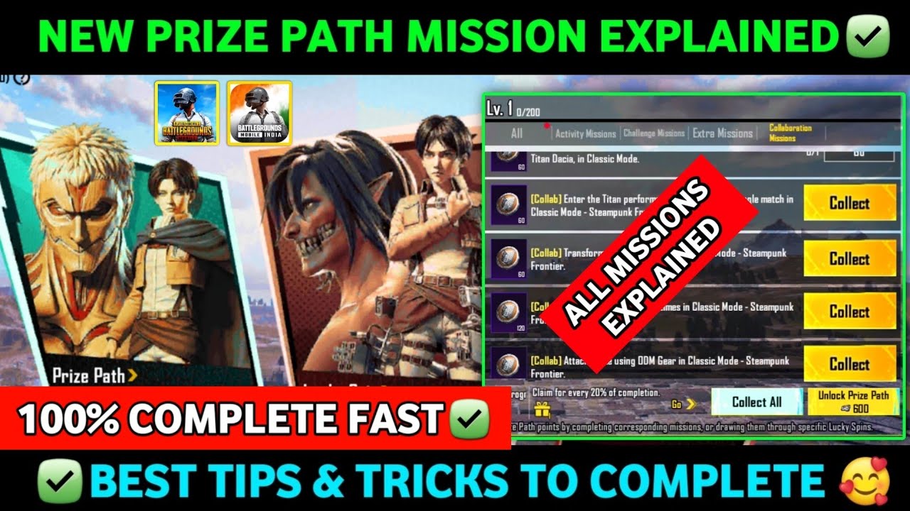 New Prize path pubg Mission | Metro royale mission prize path | how to ...