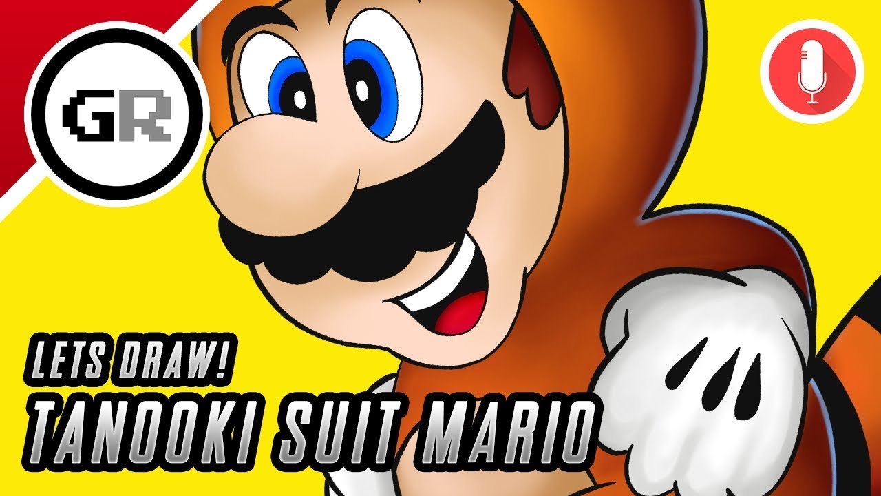 Lets Draw! How to draw Tanooki Suit Mario | GameRelated - YouTube
