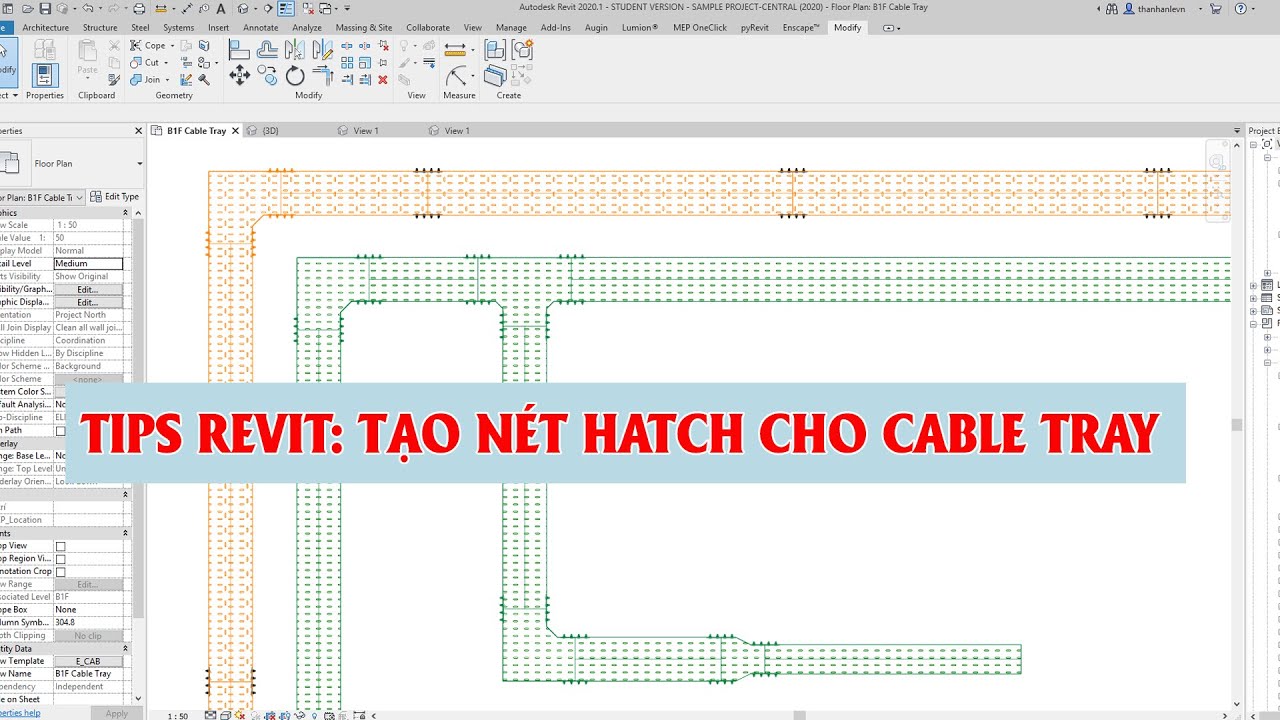 TIPs REVIT MEP: TẠO NÉT HATCH CHO CABLE TRAY - YouTube