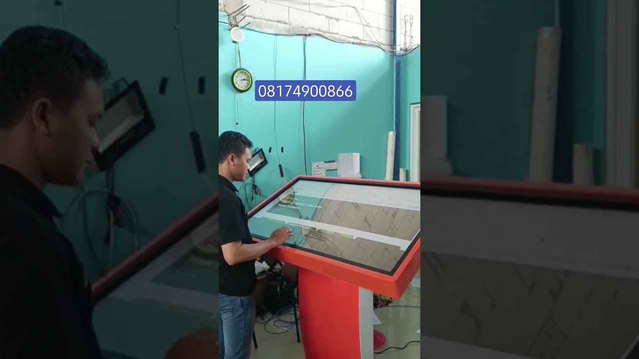 standing box touch screen 55inch windows 10 - YouTube