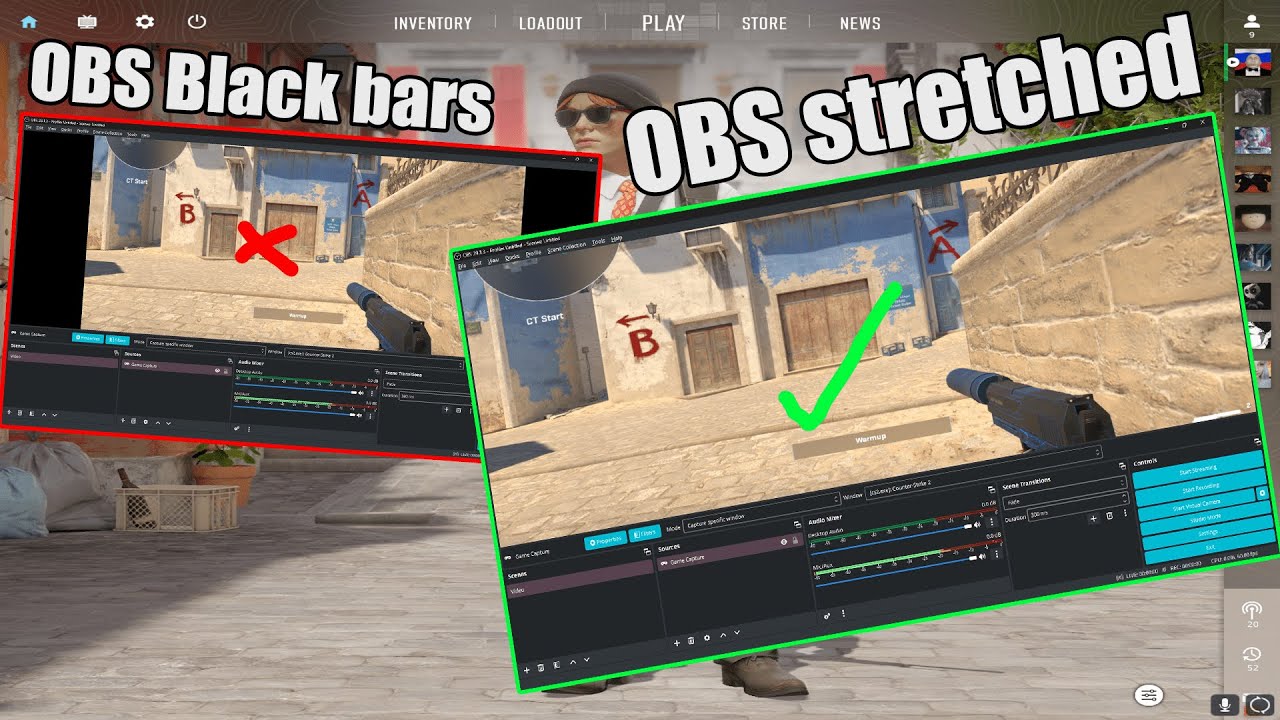 How To Record CS2 Stretched With Black Bars In Game Using OBS 2023 ...