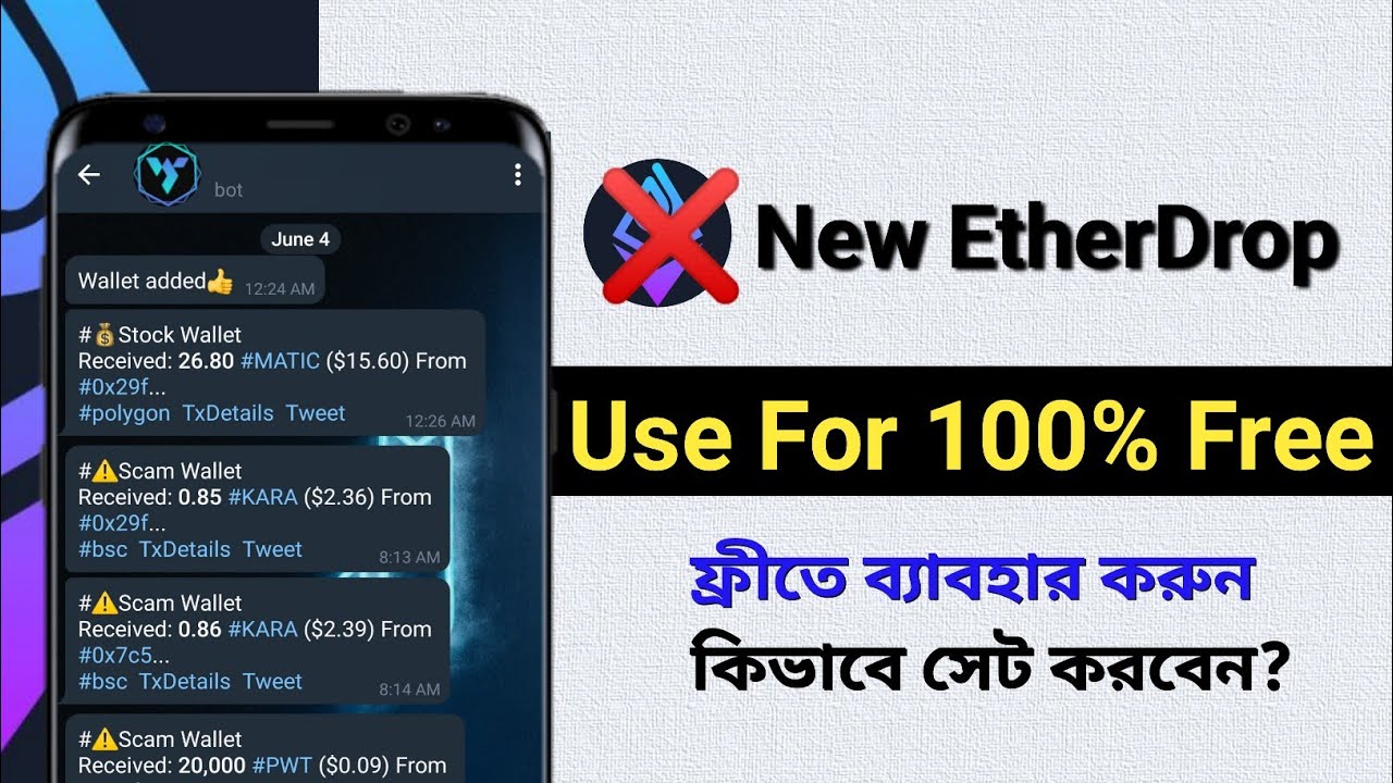 New EtherDrops Free Bot || EVM Wallet Tracker Bot || How to use ...