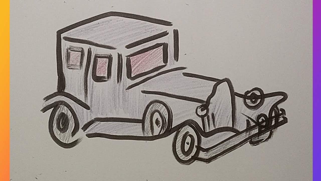 how to create old Mercedes easy to draw - YouTube