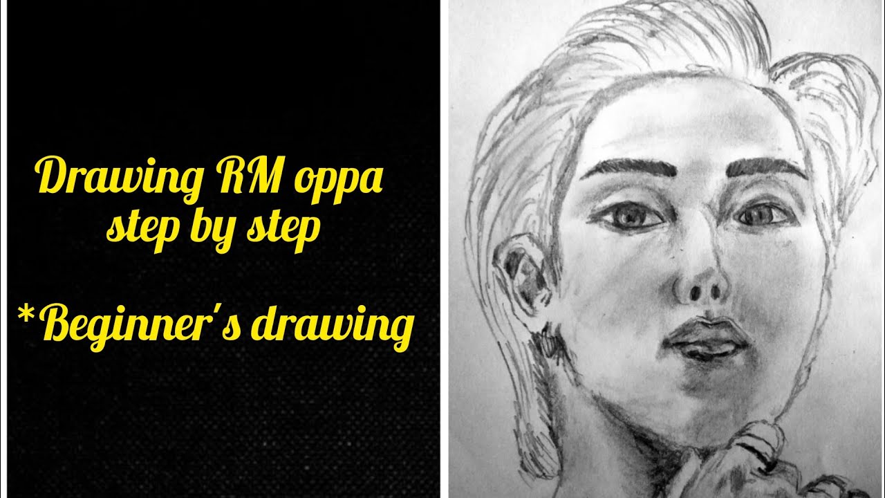Drawing RM Oppa!!! Beginner's drawing - YouTube