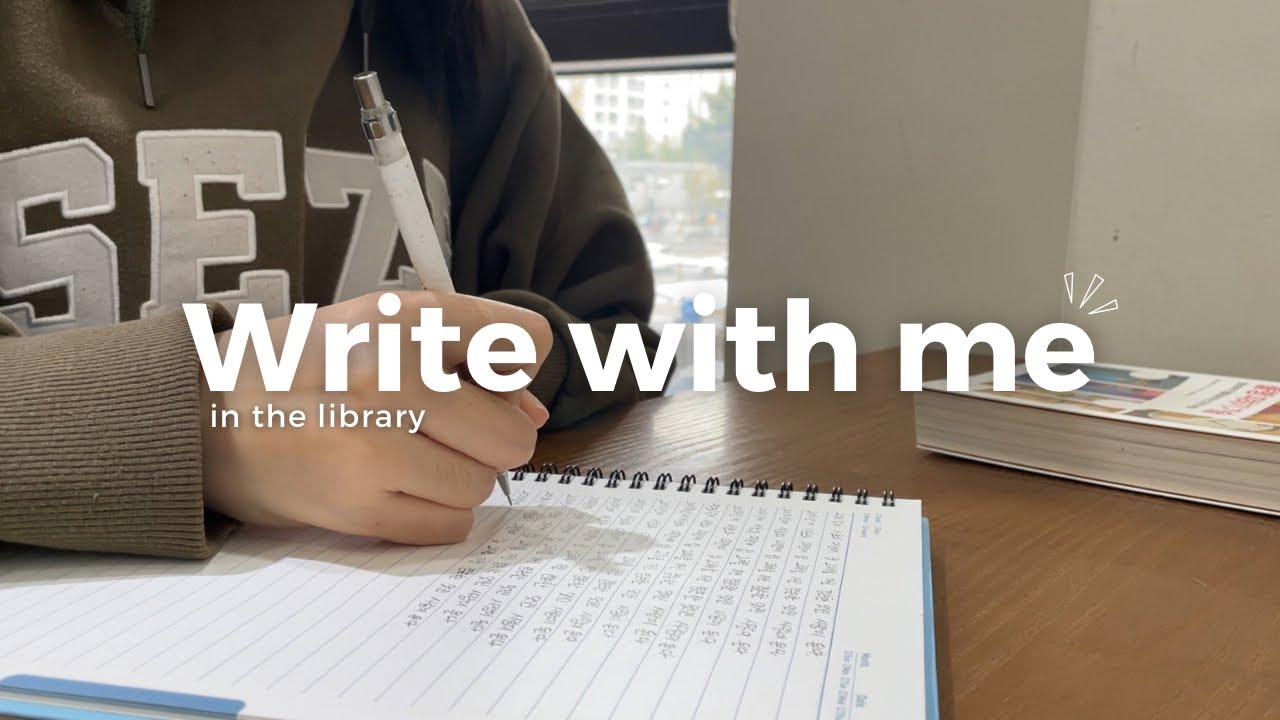 Writing session, study with me | 📚library sound, no music, ASMR | 1 ...