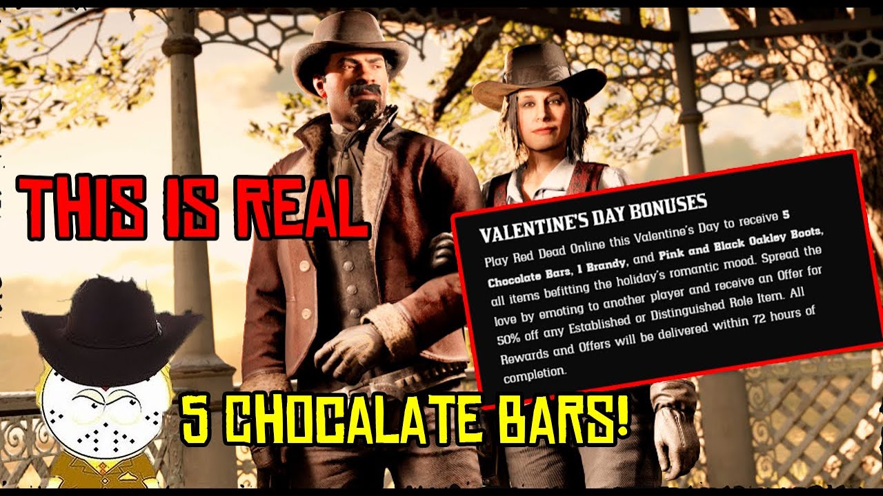You Get 5 Chocolate Bars For Logging Into Red Dead Online On Valentines ...