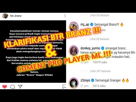 Viral!! Klarifikasi BTR Branz!!! Reaksi Pro Player ML !!!