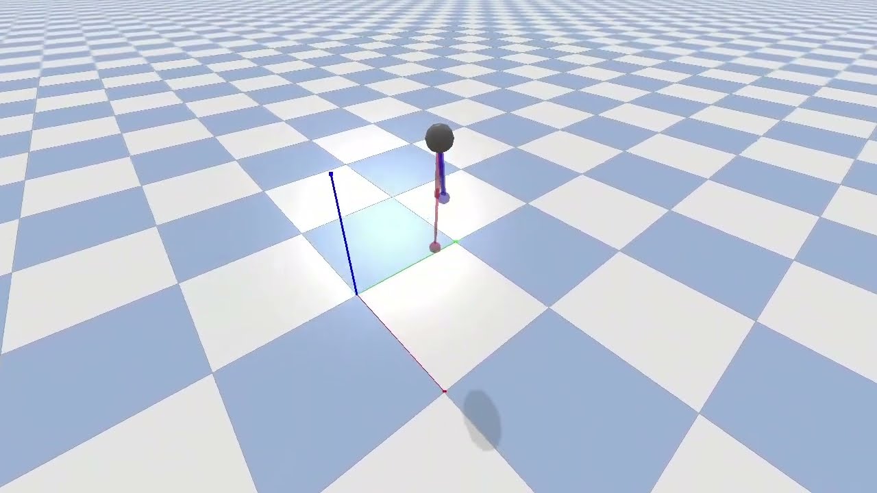 SLIP(Spring-Loaded Inverted Pendulum)による歩行 - YouTube