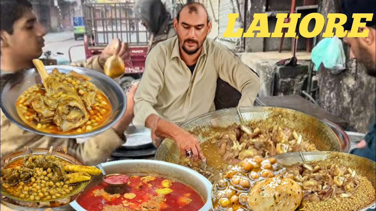 LAHORI NASHTA 60 YEARS OLD YASEEN MUTTON YAHKNI CHANY PAKISTAN STREET ...