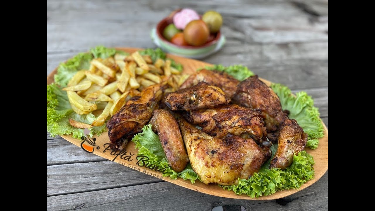 Friptura de pui cu cartofi prajiti la friteuza air fryer, totul gata in ...