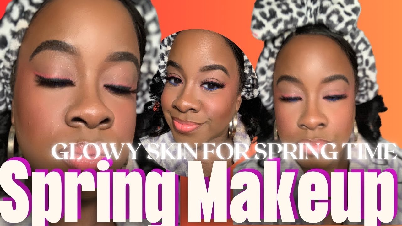SPRING GLAM 🌺Makeup | Perfect for Daytime w/ Colorful Liner | Lots of Blush | - YouTube