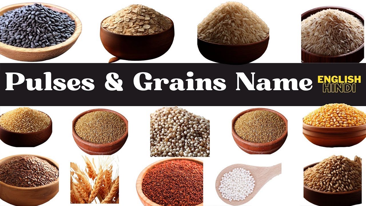 Pulses and Grains name in english and hindi with pictures | अनाजों के ...