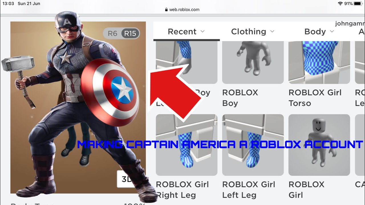 MAKING CAPTAIN AMERICA A ROBLOX ACCOUNT *THIS LOOKS AMAZING* - YouTube