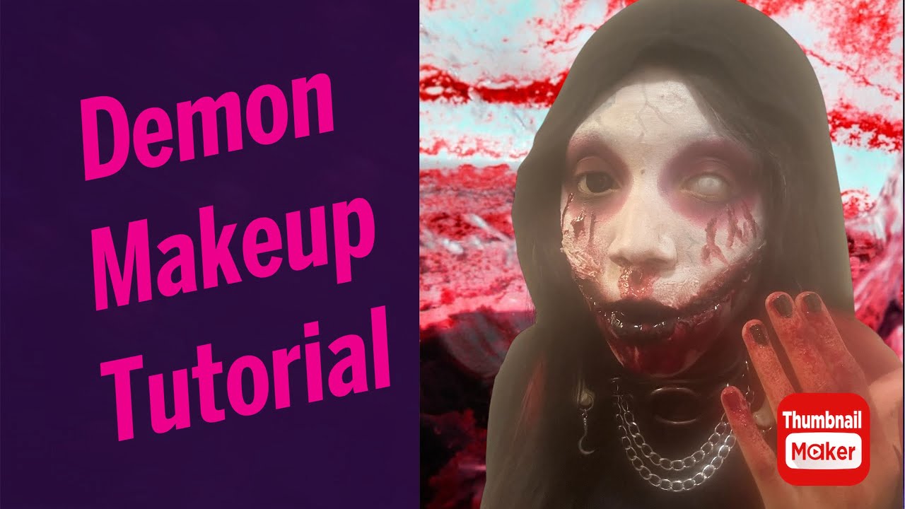 Demon makeup tutorial #emo #makeup #emomakeup #halloween #halloween # ...