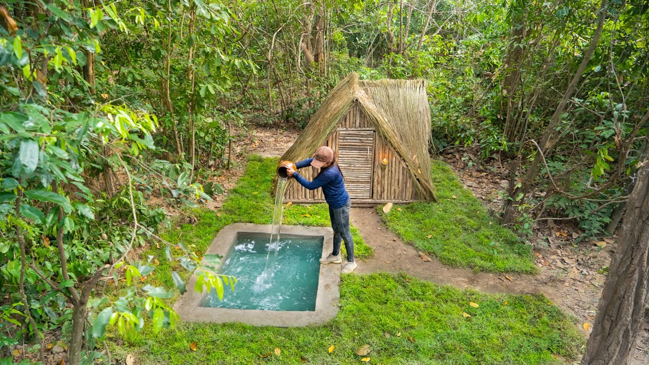 Girl Living Off Grid Built a Mini Swimming Pool for My Little Home ...
