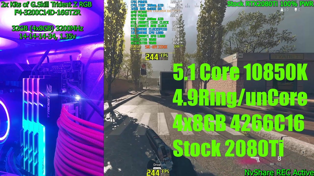 COD WZ 1080p FPS Overclockihg MSI z490 for Intel i9 10850K CPU, RING ...