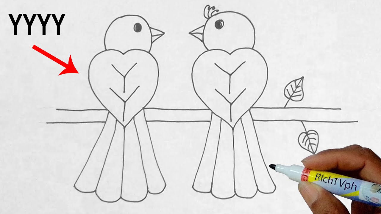 How to draw or turn YYYY letters into Birds | easy drawing for ...
