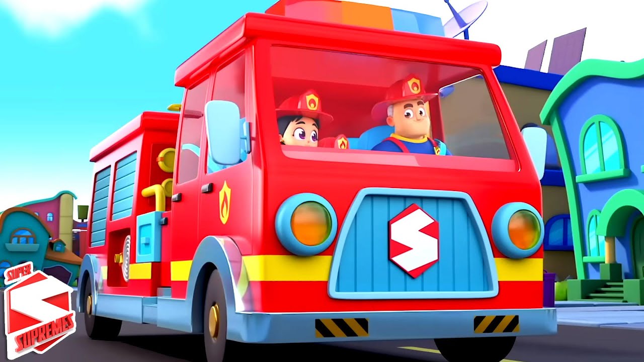 The Big Red Firetruck, Wheels On The Firetruck + More Kids Rhymes - YouTube