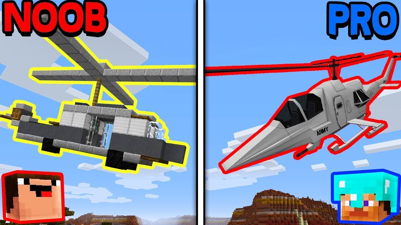 Minecraft NOOB vs. PRO: HELICOPTERS in Minecraft! w/ MooseCraft ...