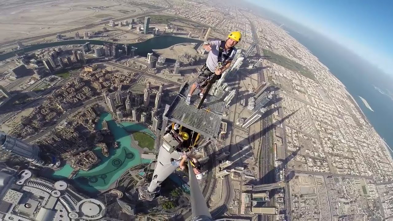 Burj Khalifa - Platform inspection top of the spire Andy Veall - YouTube