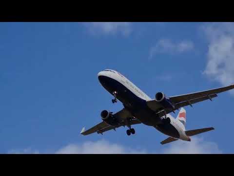 British Airways A320-232 G-EUYX & KLM Embraer E175STD PH-EXH close up passes into Glasgow. #aviation