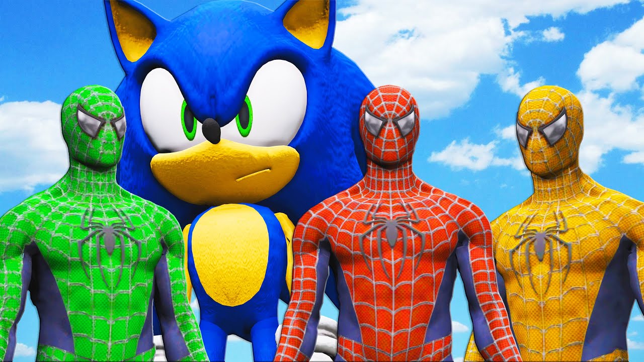 TEAM SPIDER-MAN VS SONIC THE HEDGEHOG - EPIC BATTLE - YouTube