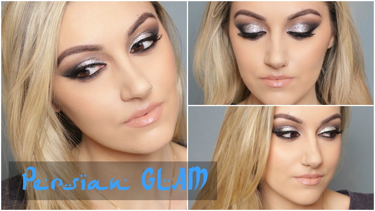 GLAM | Persian/Arab Full Glam Glitter Eye Makeup - YouTube
