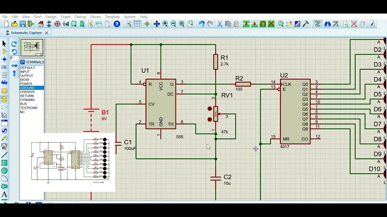 LED Chaser Tutorial on Proteus 8 Profesional - YouTube