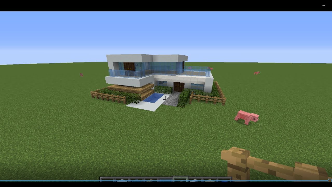 Minecraft- Build a modern house -Fast & easy- Tutorial - YouTube