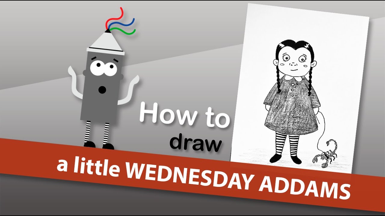 Draw a little Wednesday Addams with Easy Pen - YouTube