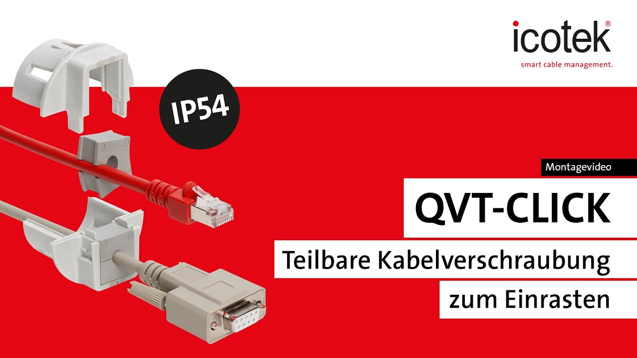 Teilbare IP54 Kabelverschraubung QVT-CLICK zum Einrasten | Montage ...