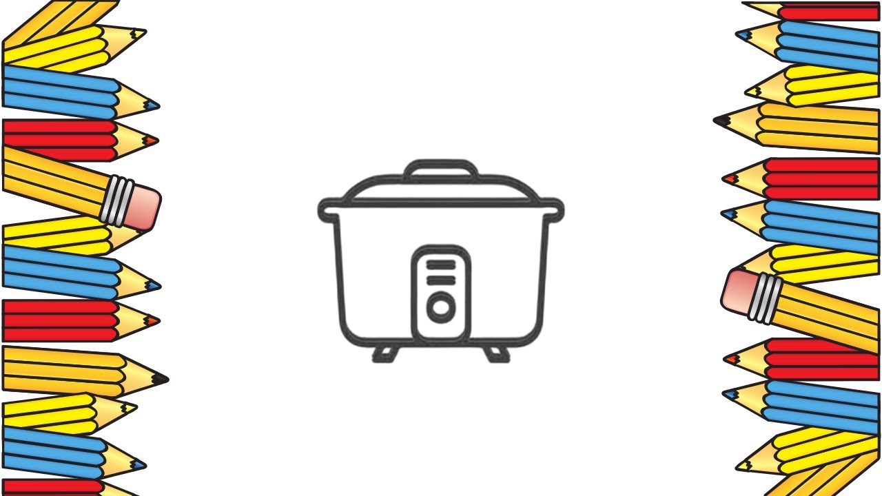 How To Draw Pressure Cooker Drawing, Painting & Coloring For Kids and ...