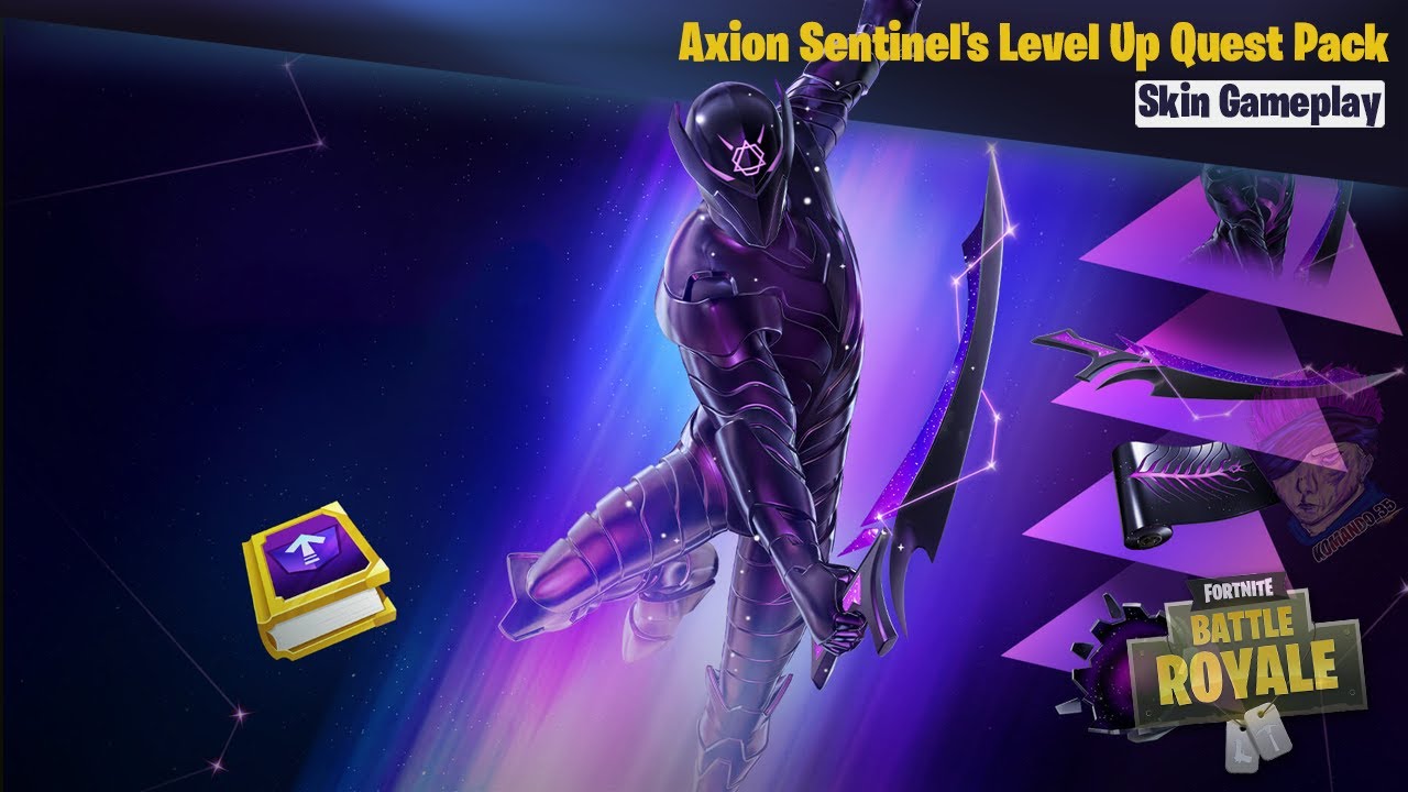 Fortnite Axion Sentinel's Level Up Quest Pack Skin Gameplay - YouTube