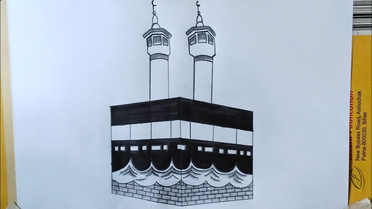Kaaba drawing tutorial / how to draw kaaba for beginners / makkah ...