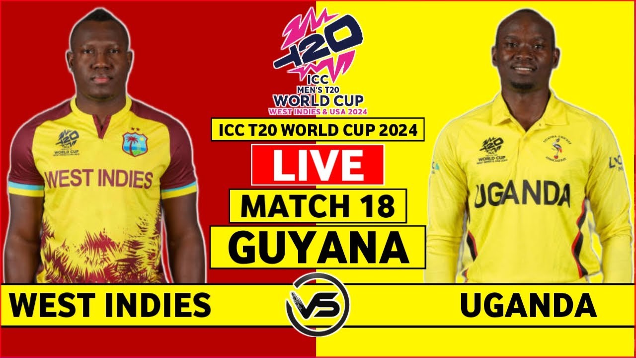 WI vs UGA Live Match | T20 World Cup Live Score & Commentary | West ...