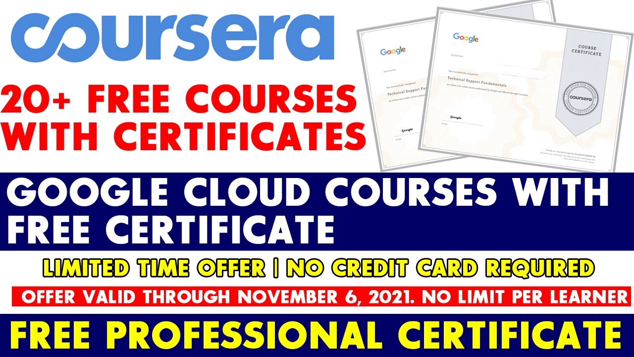 Google Cloud Free Courses with Certificate | Coursera Offer| Coursera ...
