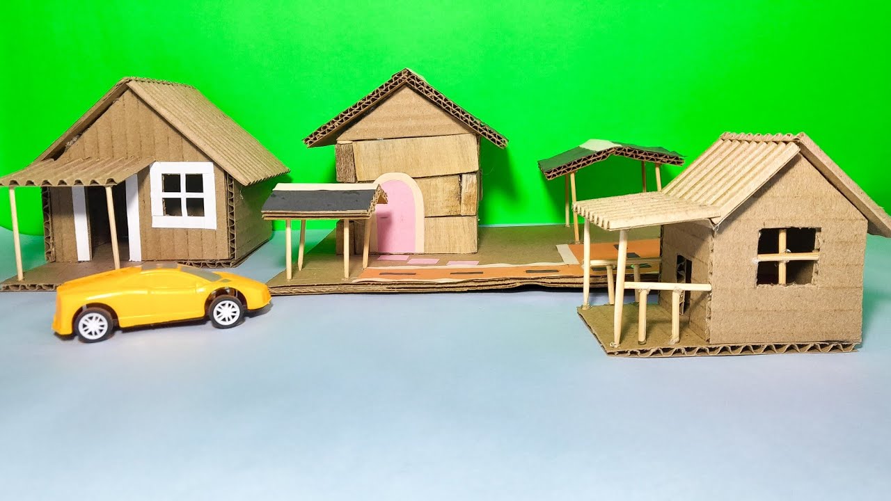How to Make a Beautiful Cardbord House| Diy Miniature cardboard house ...