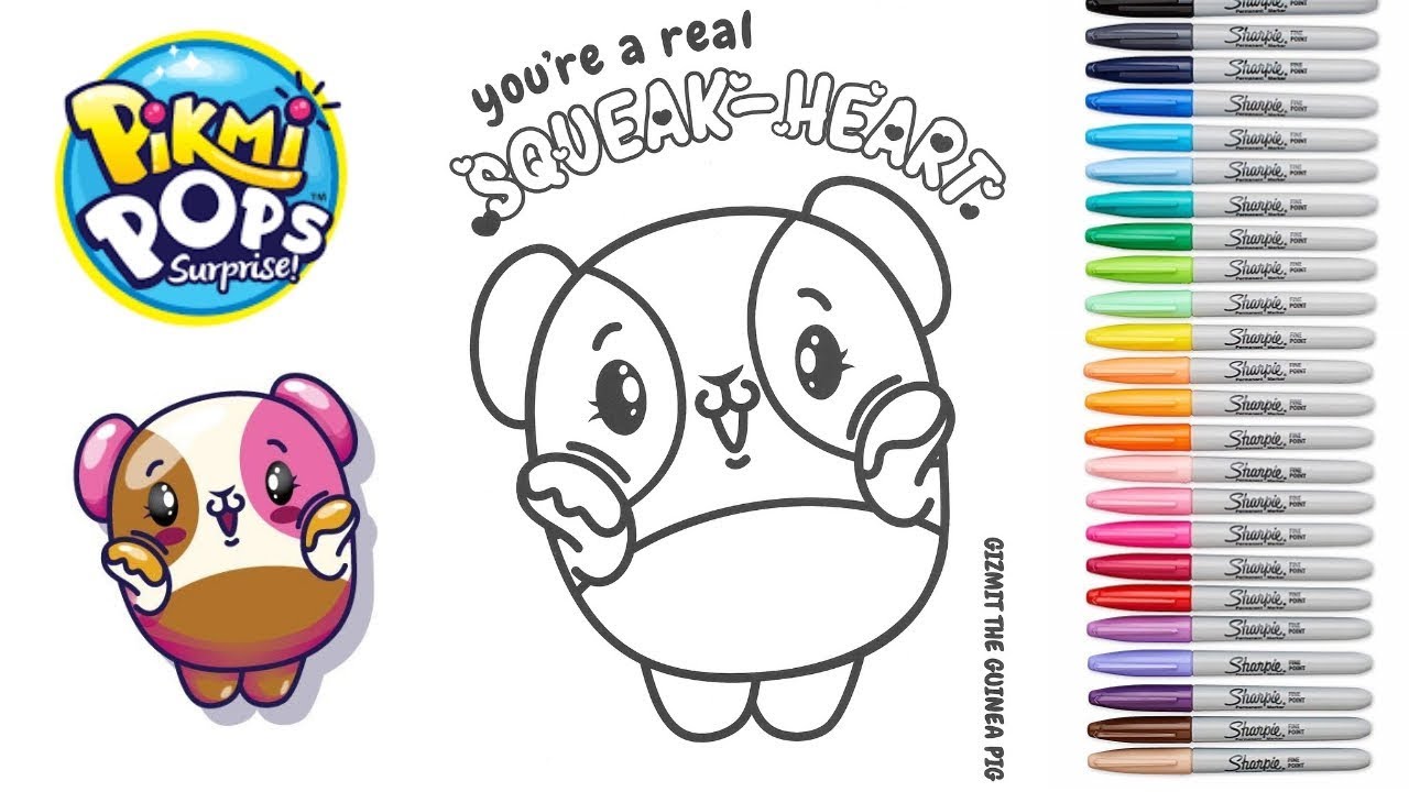 Coloring Pikmi Pops Gizmit the Guinea Pig Coloring Video for Kids - YouTube