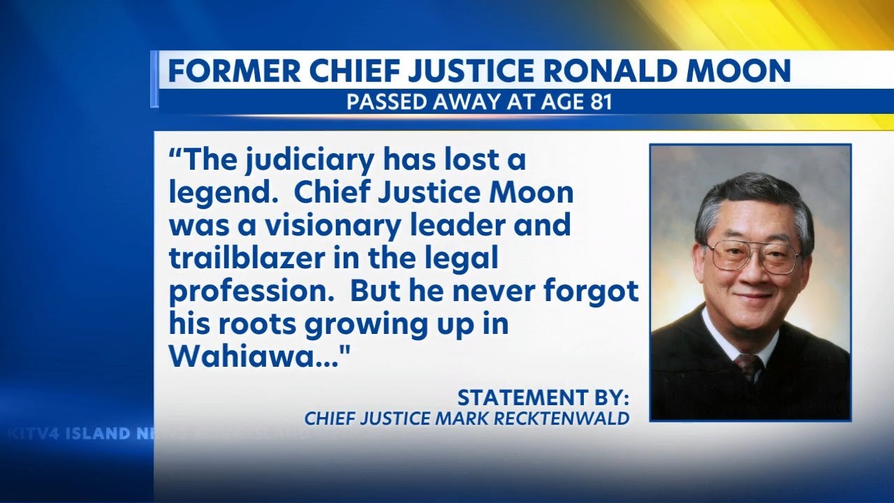 Former Hawaii Chief Justice Ronald Moon passes away at 81 - YouTube