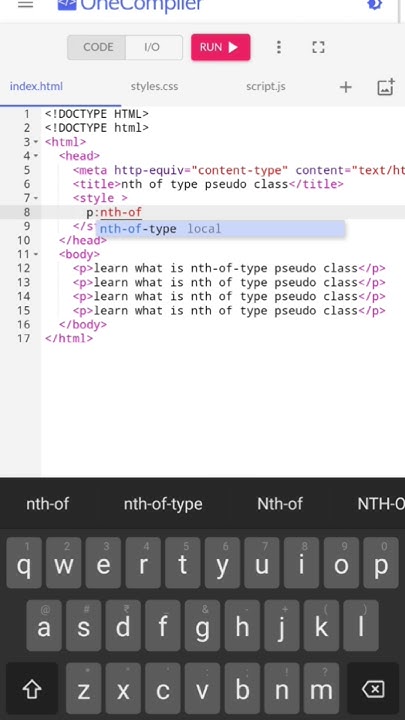 Html Css Nth Of Type Pseudo Class Webdesign Webdevelopment Coding Programming Shorts