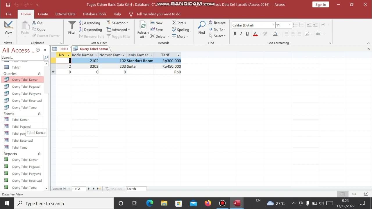 Cara membuat ERD (Table, Query, Form, dan Report) di Microsoft Acces - YouTube