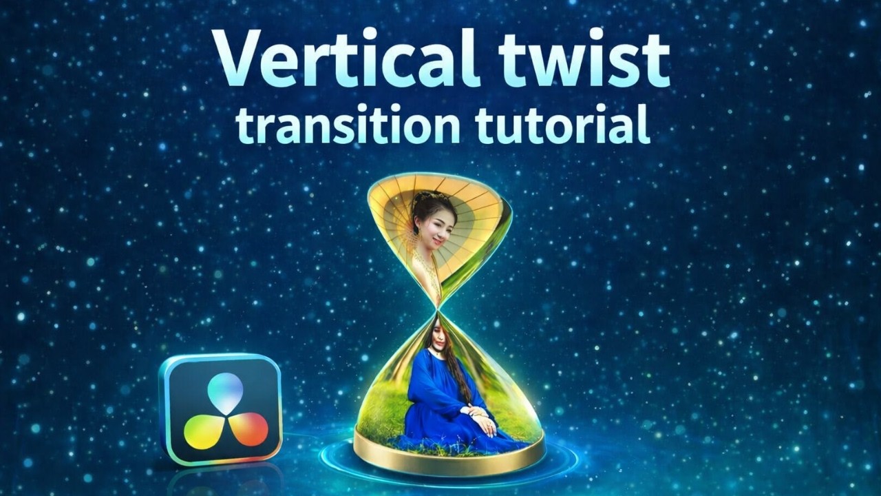 Vertical Twist Transition Tutorial + FREE Preset | DaVinci Resolve 20 ...