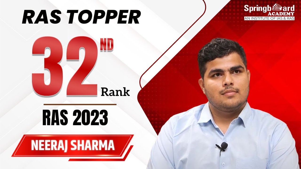Mr. Neeraj Sharma | RAS-2023 | Rank-32 | Mock Interview | SpringBoard ...